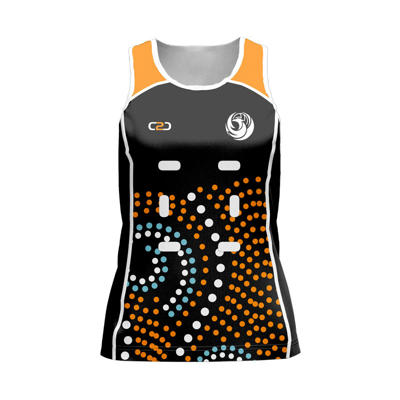 Dot Netball Singlet Ladies Racerback Design Your Own Custom– Coast 2 Coast Sports Singapore